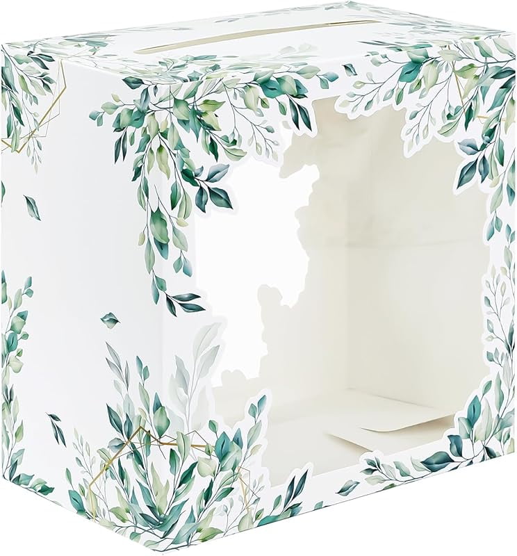 SietDESEO White Card Box for Party with Clear Window Box for Cards ...