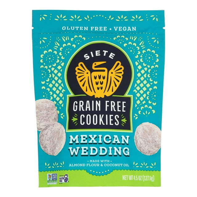 Siete Grain Free Cookies - Mexican Wedding Case of 10, 4.5 OZ Each ...