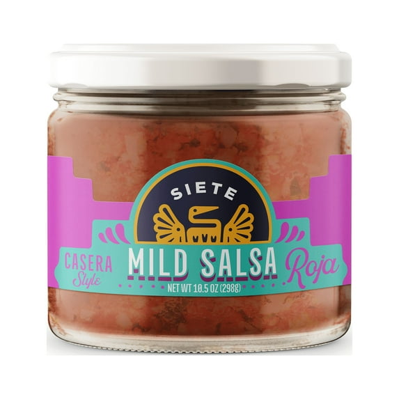 Siete Casera Salsa Roja, Mild, 10.5 oz, Roasted Tomatoes, Garlic ...