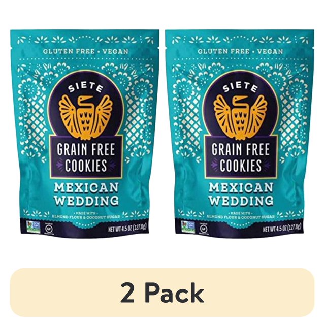 (2 pack) Siete Family Foods Grain Free Mexican Wedding Cookies, 4.5 oz ...