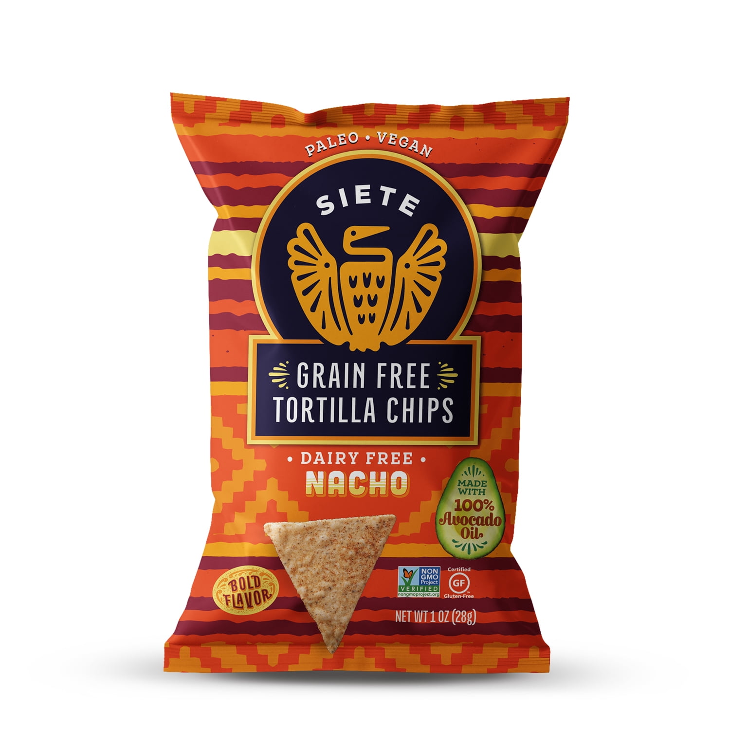 Siete Family Foods Grain Free Tortilla Chips, Nacho Flavor, 1 oz. Bag ...