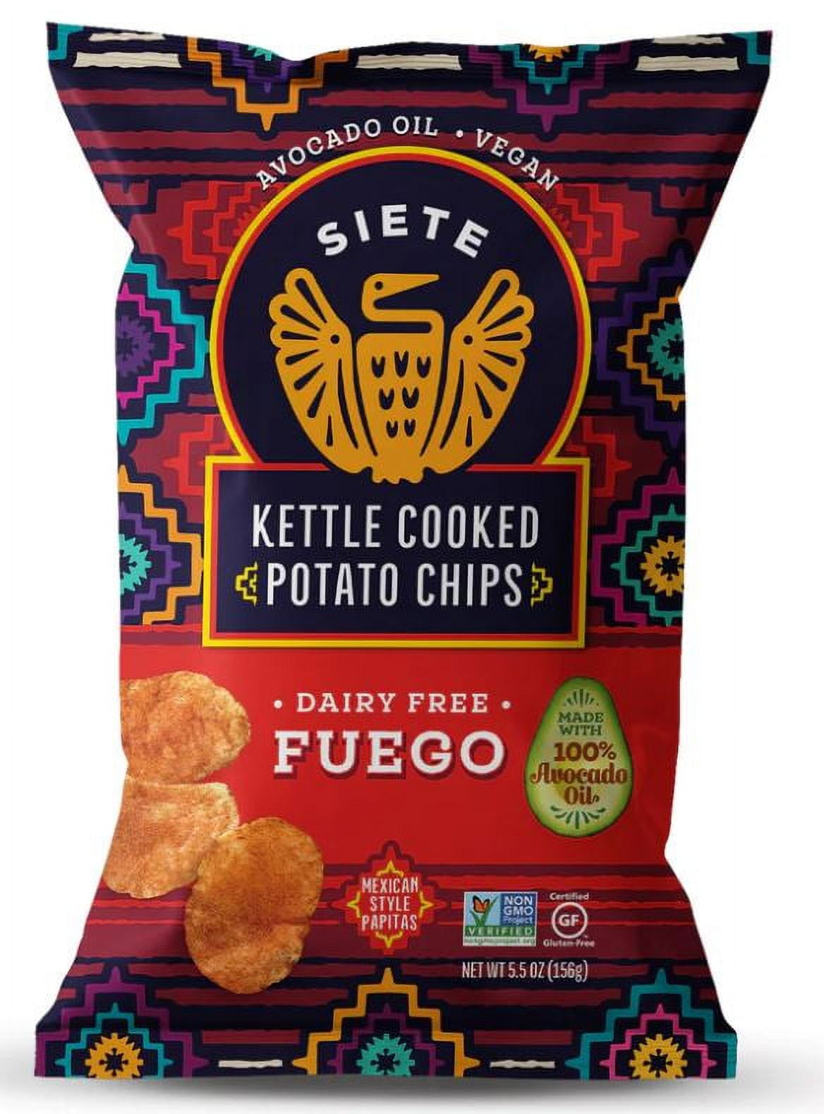Siete Family Foods Potato Chips, Grain Free, Fuego Flavor, 5.5 oz. Bag ...