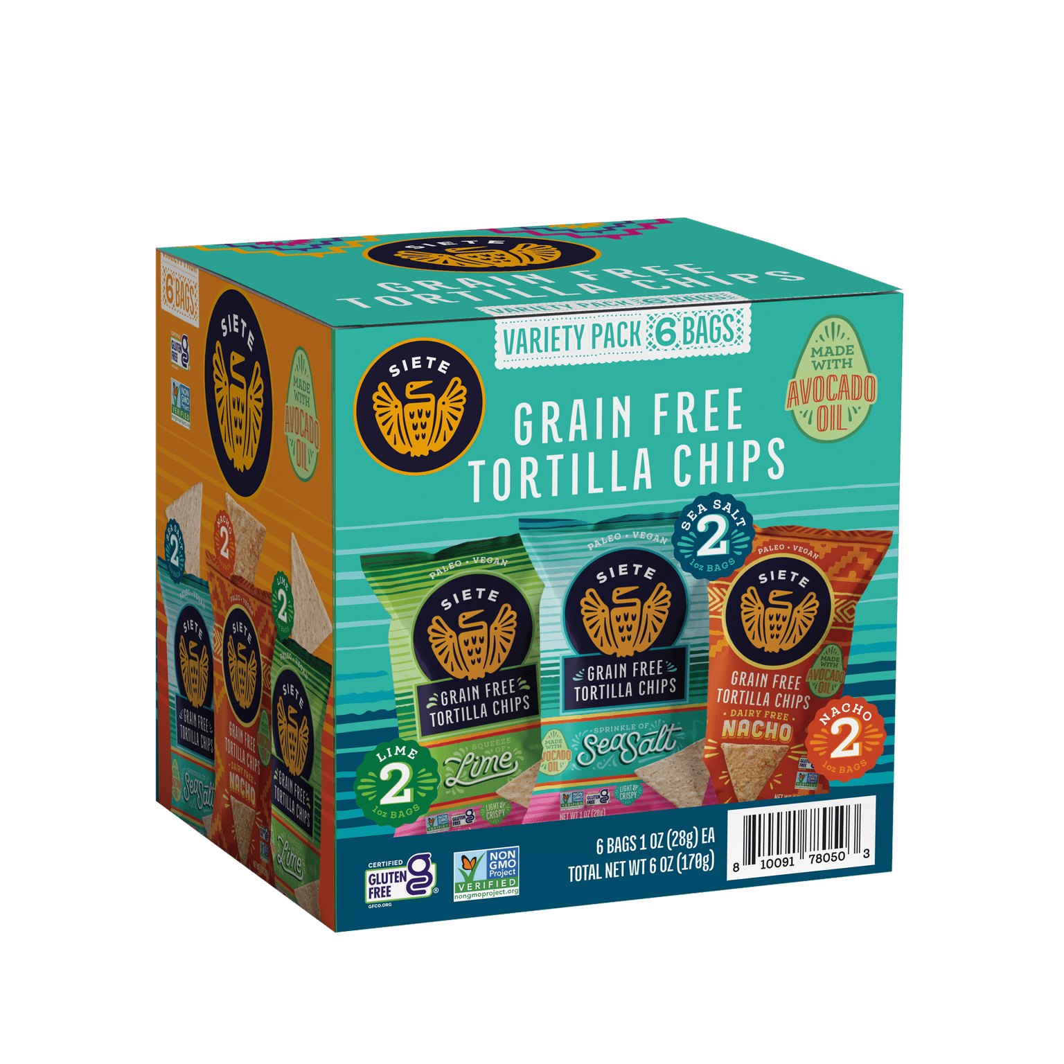 Siete Family Foods Tortilla Chip Variety Pack, 6 Pack - Walmart.com