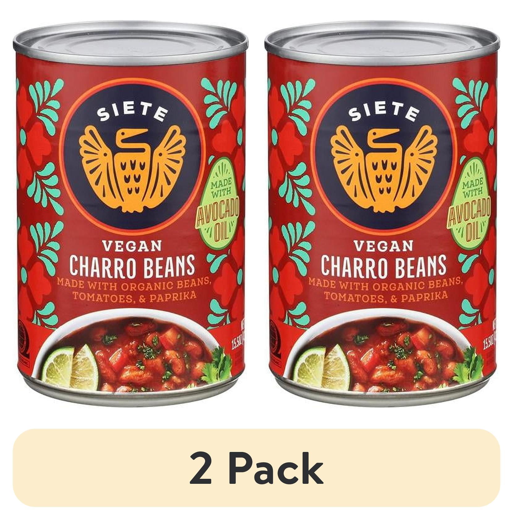 (2 pack) Siete Family Foods, Vegan Charro Beans, 15.5 oz can - Walmart.com