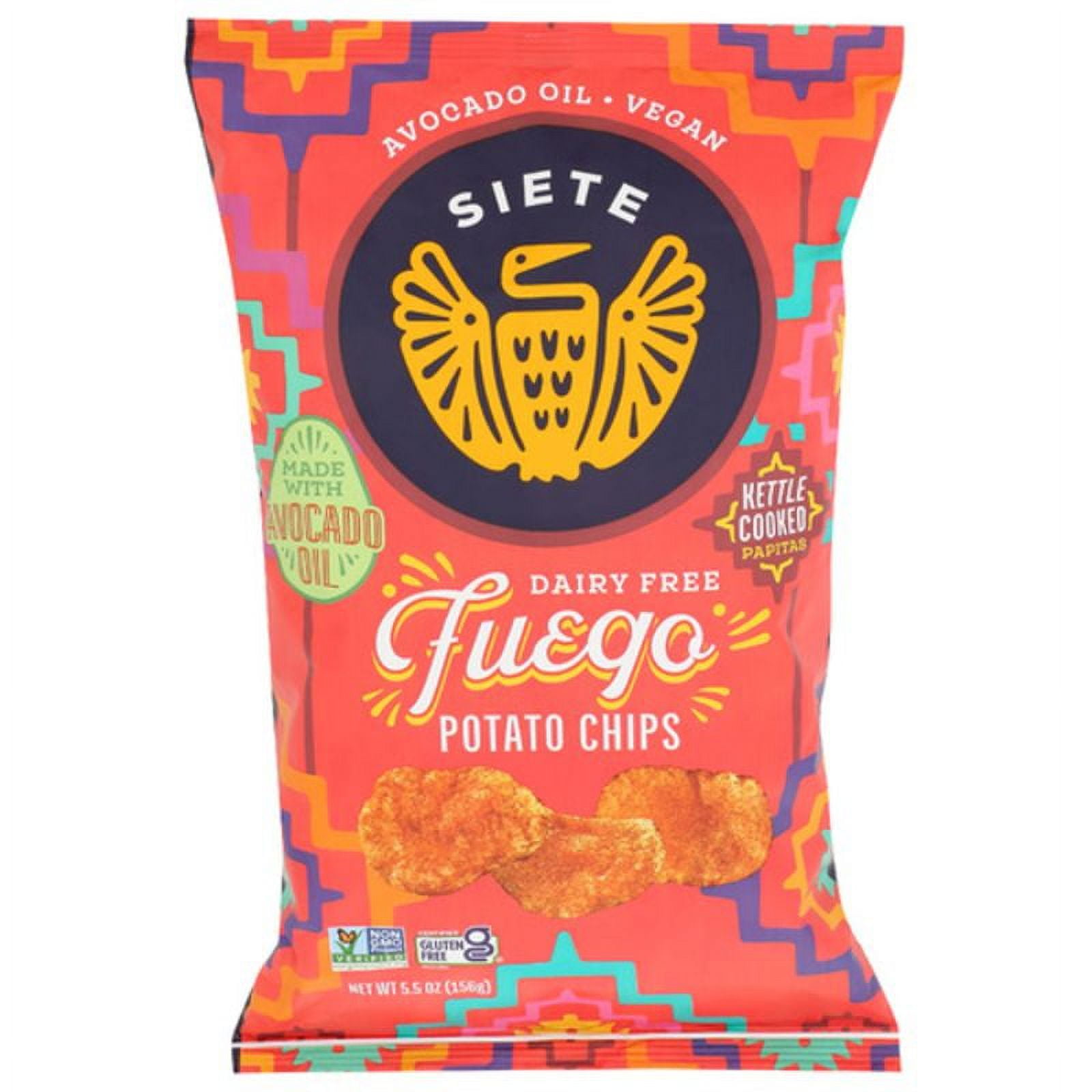 Siete Fuego Kettle Cooked Potato Chips 5.5 oz Pack of 2 - Walmart.com
