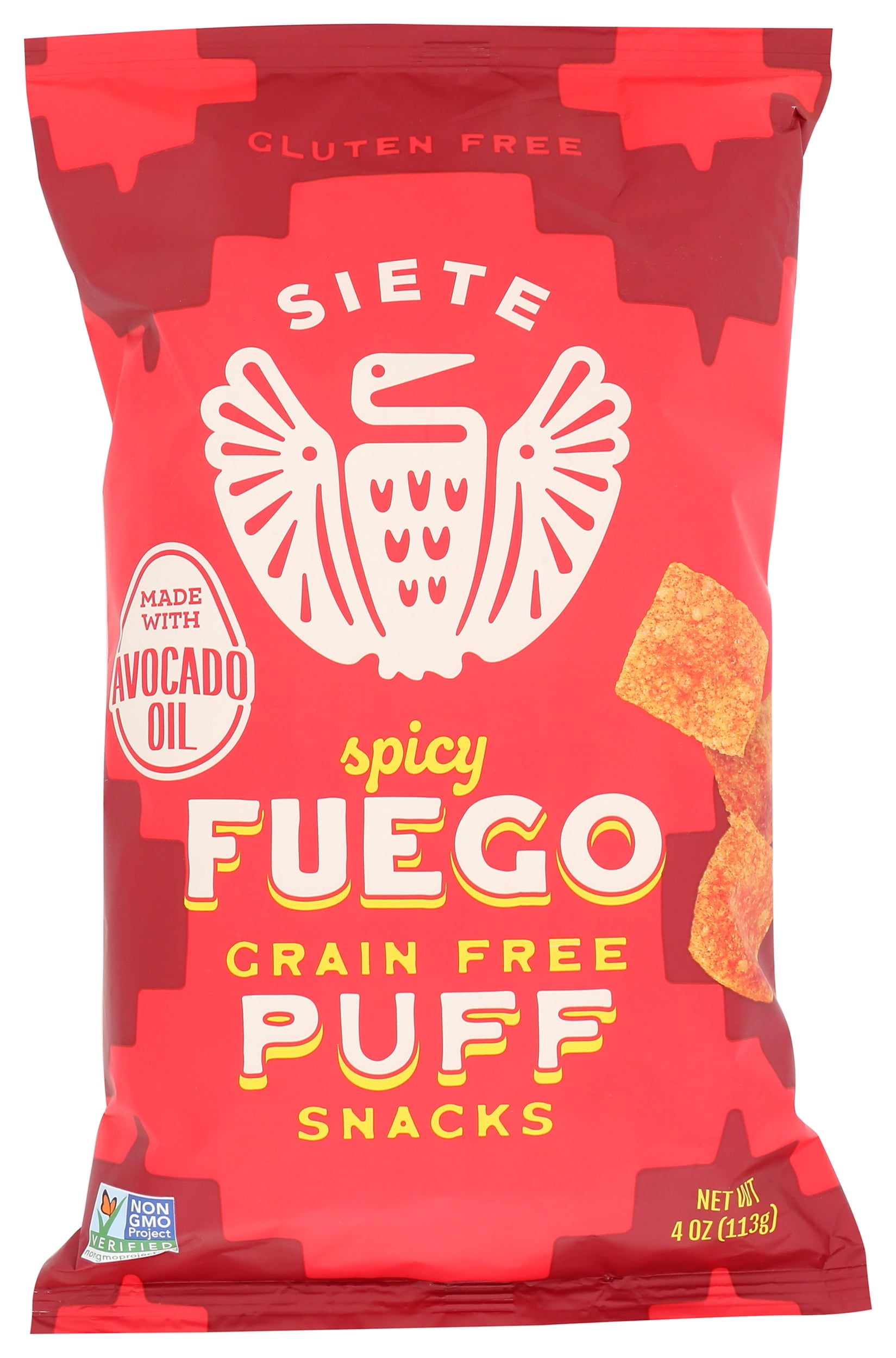 Siete,Grain Free Puff Snacks, FUEGO PUFFS, 4 OZ, 6 pack - Walmart.com
