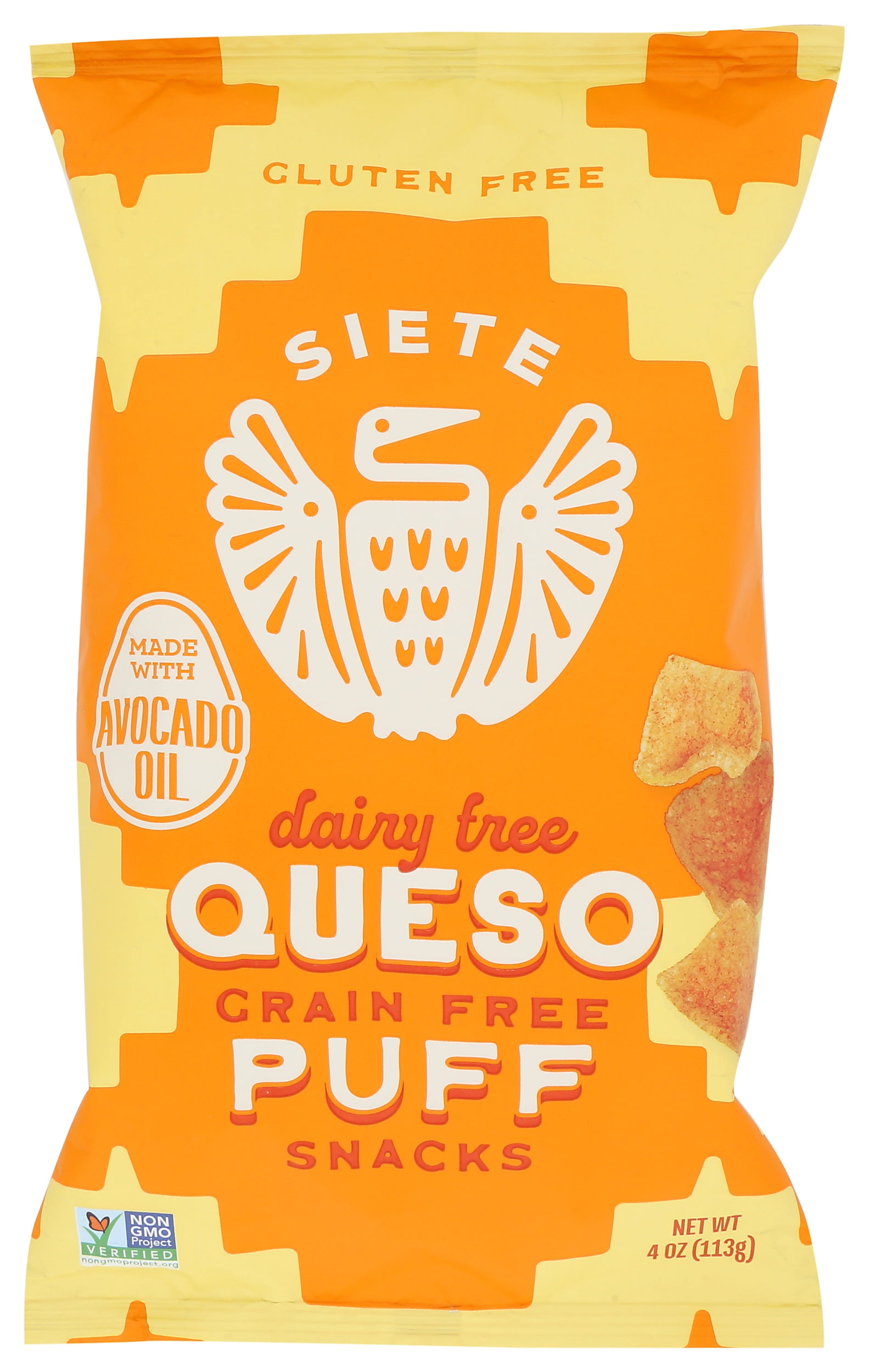 Siete,Grain Free Puff Snacks, QUESO PUFFS, 4 OZ, 6 pack - Walmart.com