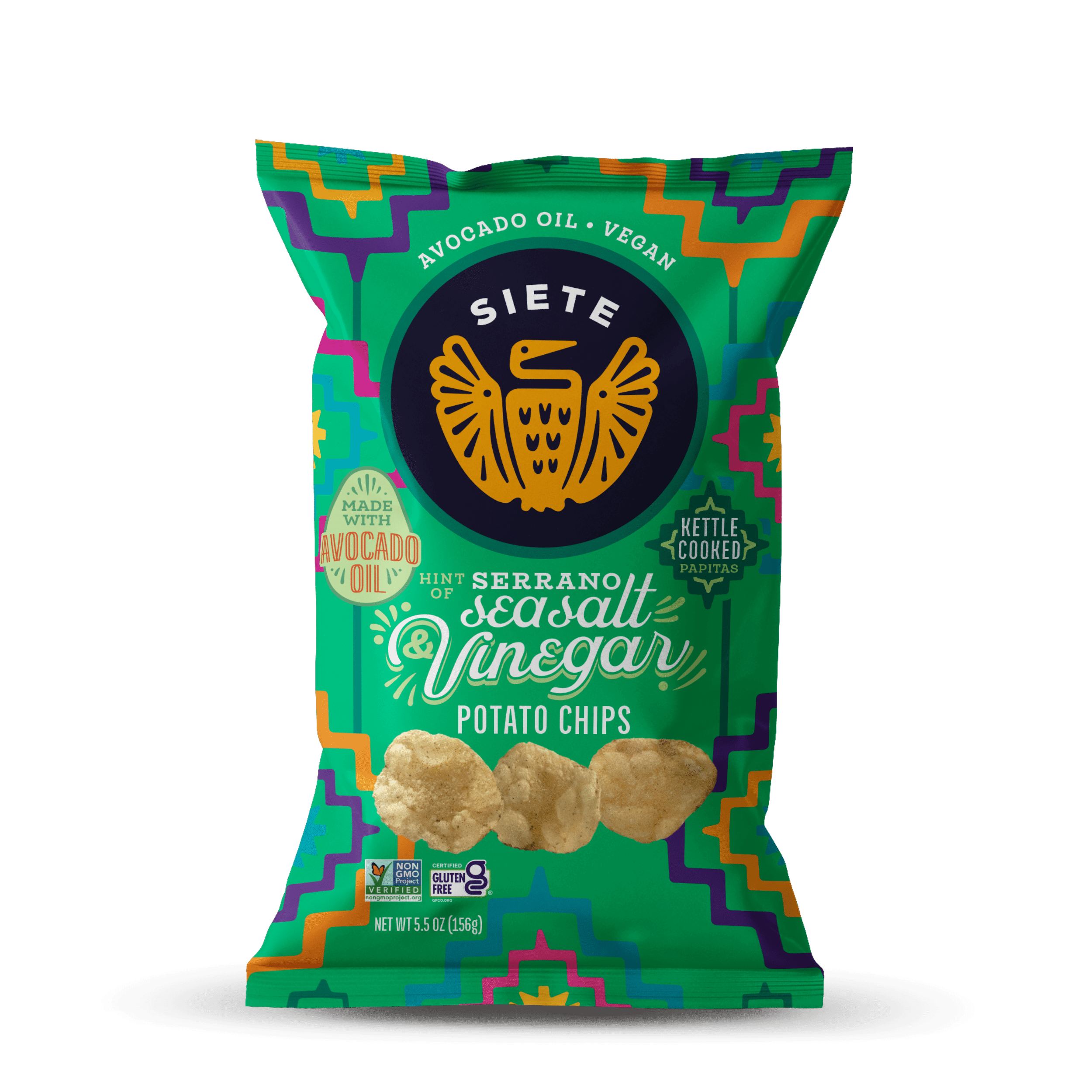 (1PACK),Siete Kettle Cooked Potato Chips Serrano Sea Salt & Vinegar ...