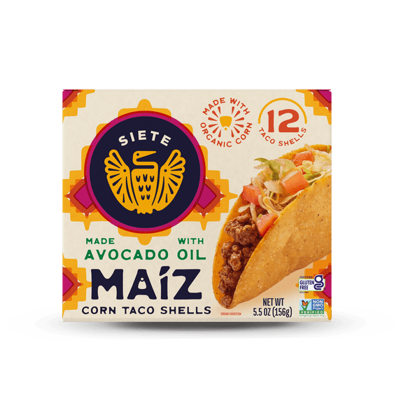 Siete Foods Gluten Free Maíz Corn Taco Shells 5.5 oz, 12ct - Walmart.com
