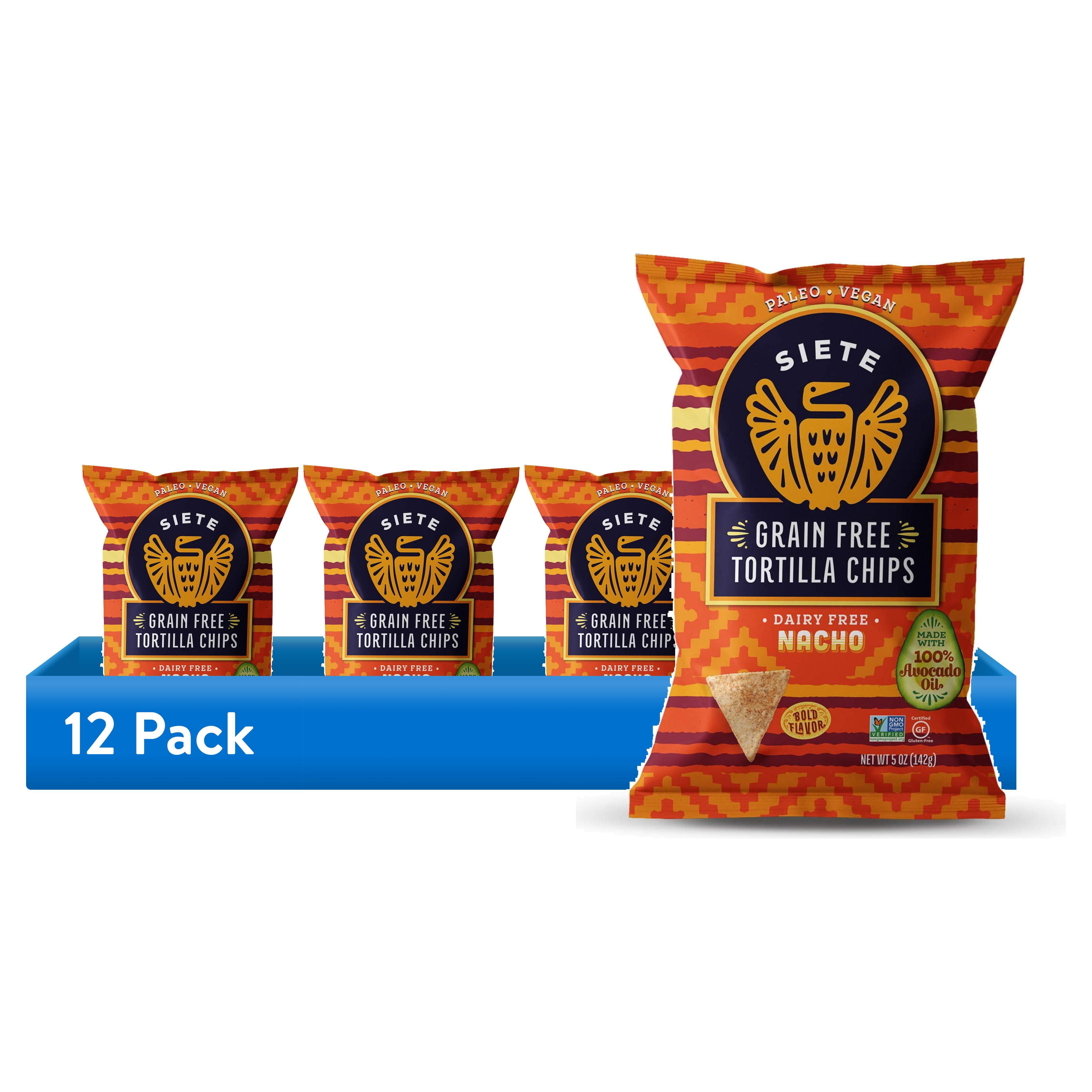 Siete Nacho Tortilla Chips, 5 oz Bags, Pack of 12 - Walmart.com