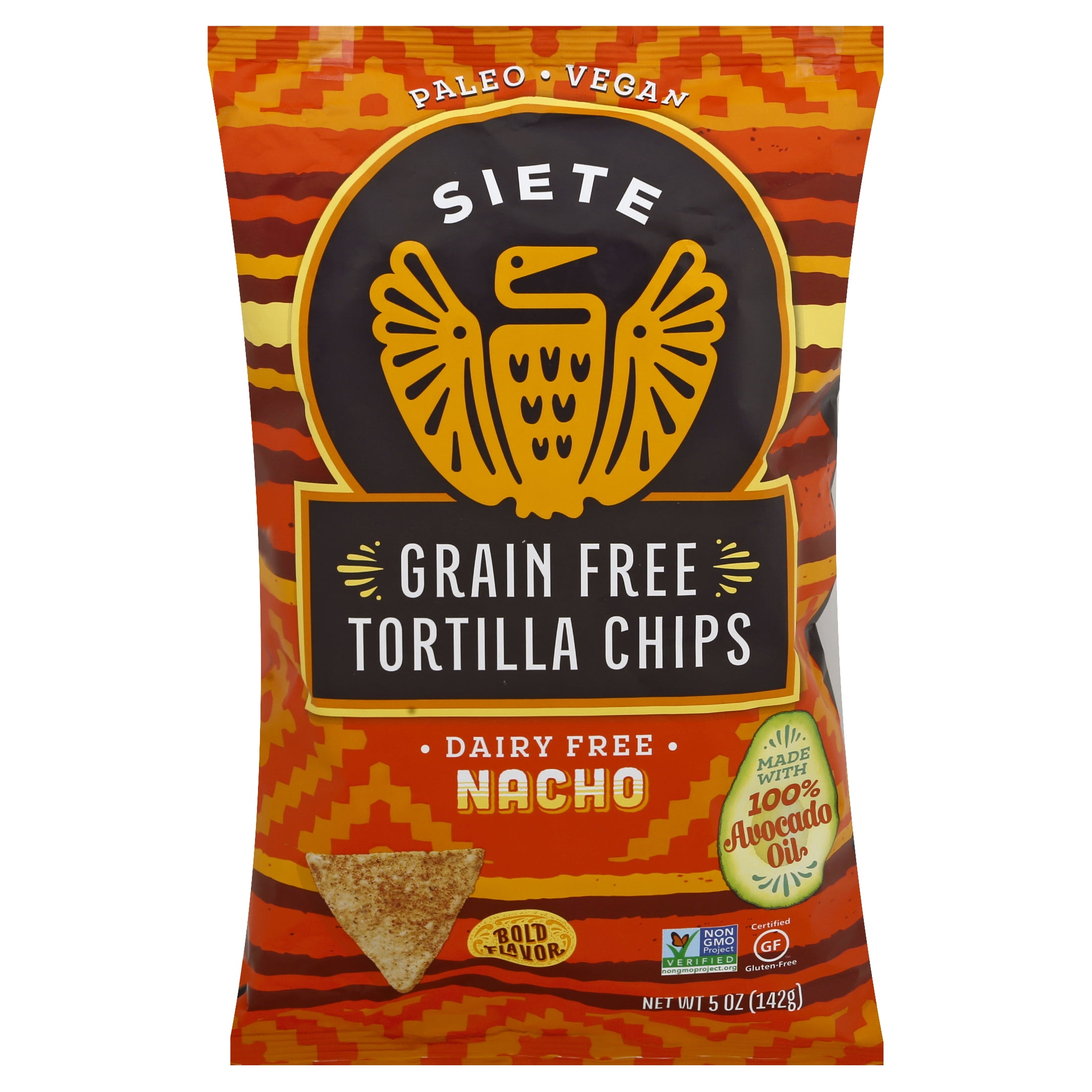 Siete Nacho Grain Free Tortilla Chips, 5 oz bags, 12-Pack - Walmart.com