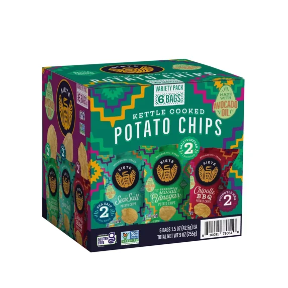 Siete Potato Chip Variety Pack - 9oz/6ct - Walmart.com