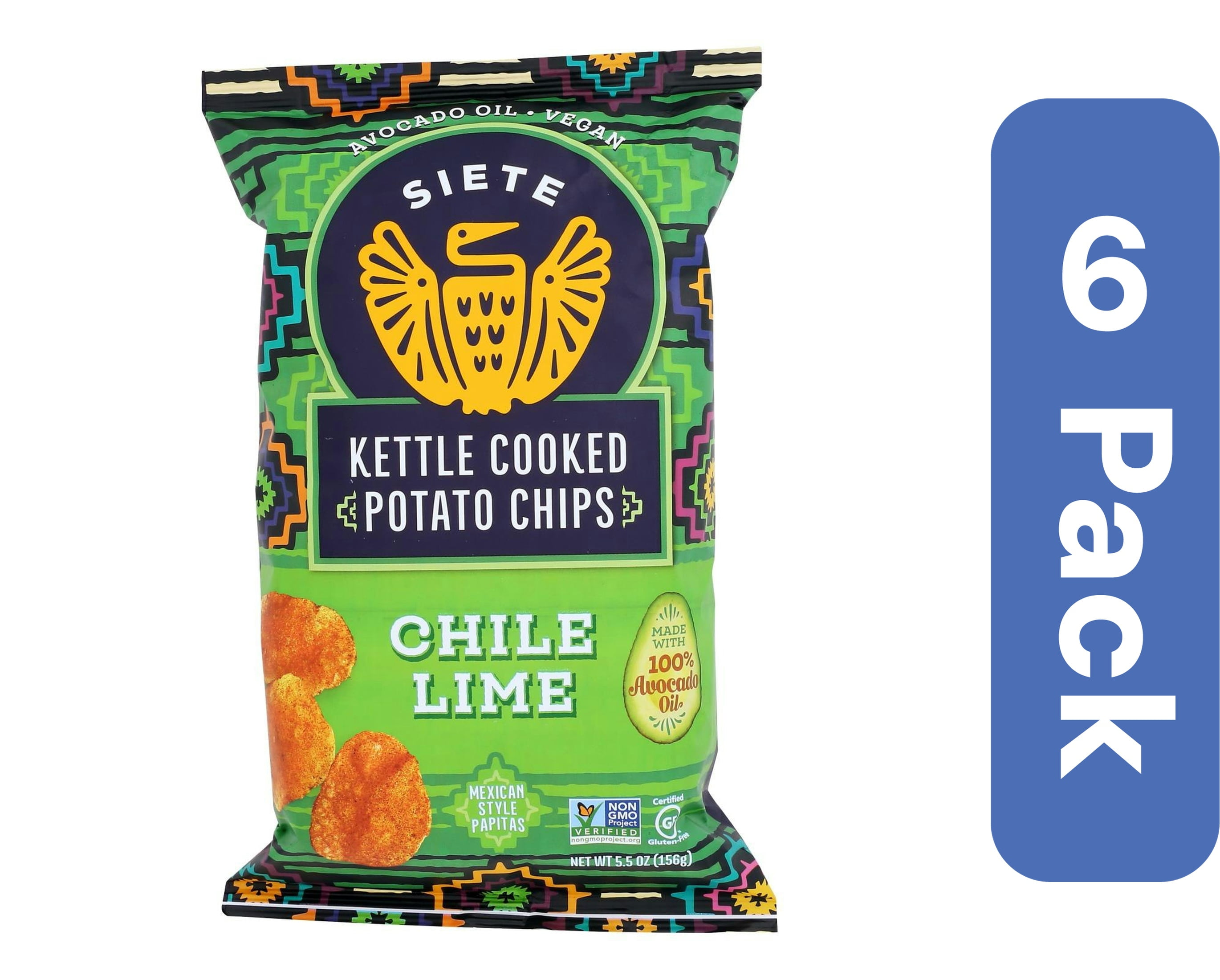 Siete Potato Chips Chili Lime 5.5 oz (Pack Of 6) - Walmart.com