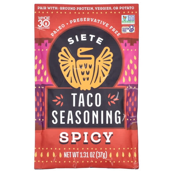 Siete, Taco Seasoning, Spicy, 1.31 oz Pack of 2 - Walmart.com