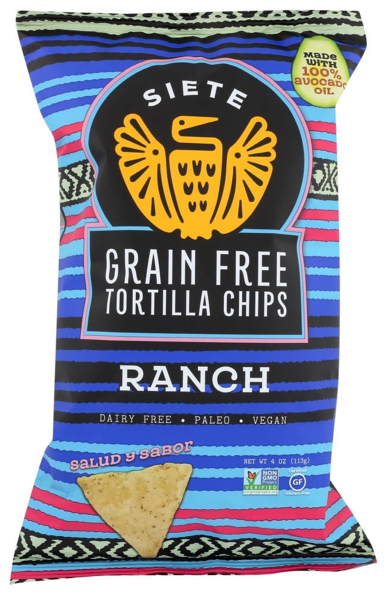 Siete Grain Free, Gluten-Free, Ranch Tortilla Chips, 4 oz - Walmart.com