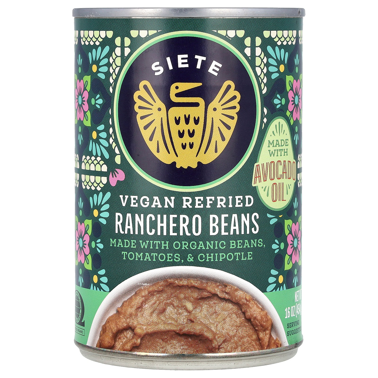 Siete Vegan Refried Ranchero Beans, 16 oz - Smooth and Flavorful Beans ...