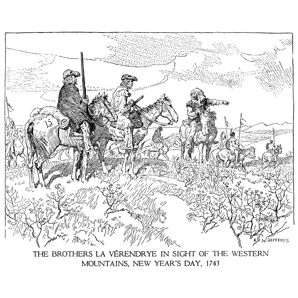 Sieur De La Verendrye N(1685-1749). French Canadian Explorer. Drawing ...