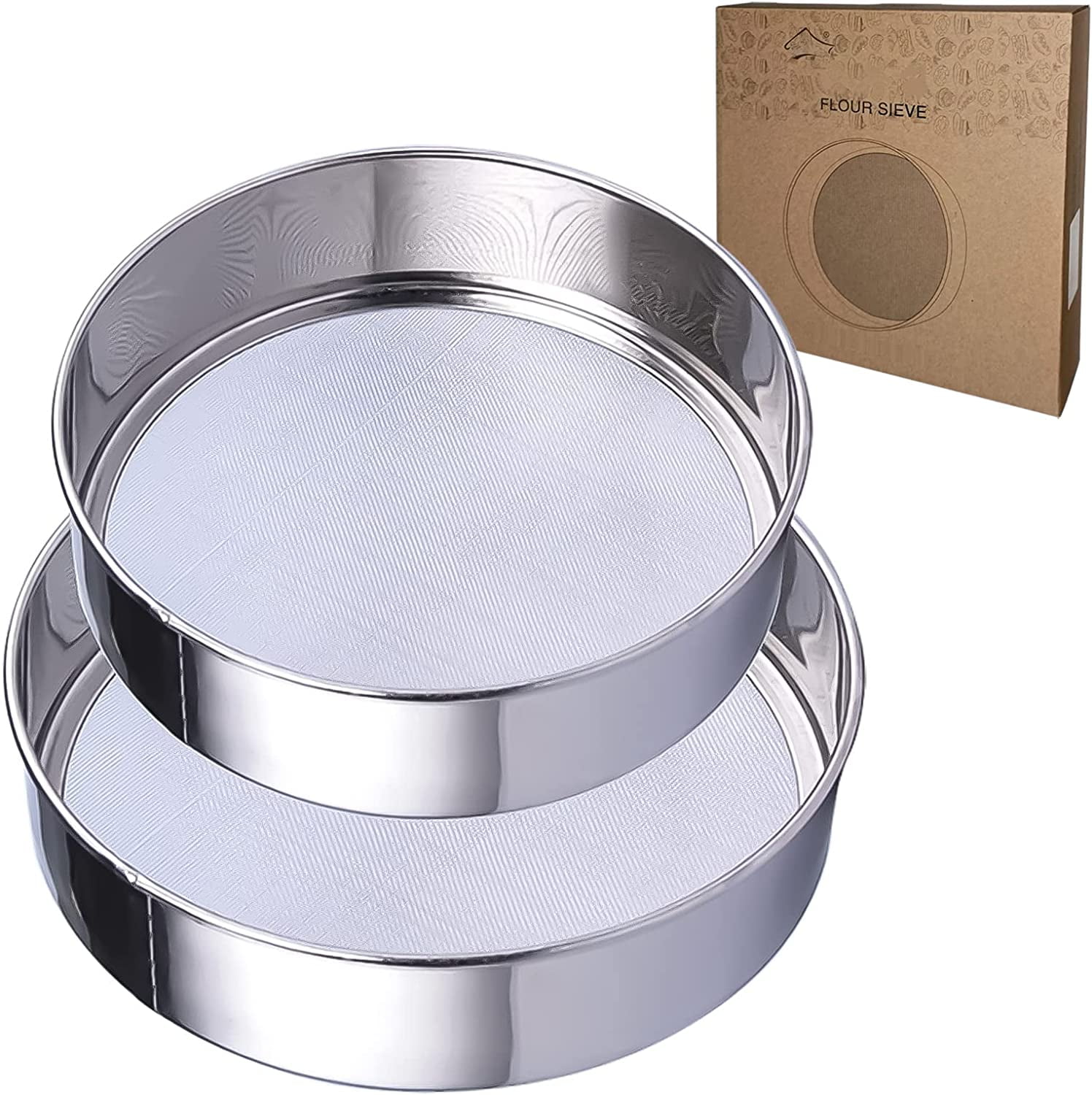 sieve fine mesh, stainless steel round sifter for baking, flour sieve ...