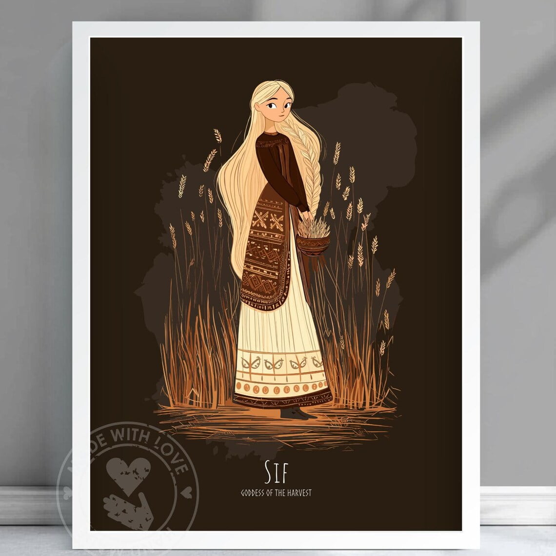 Sif Goddess Poster, Sif Nordic Goddess, Sif Norse Goddess, Norse Mythology, Ancient Nordic Art ...