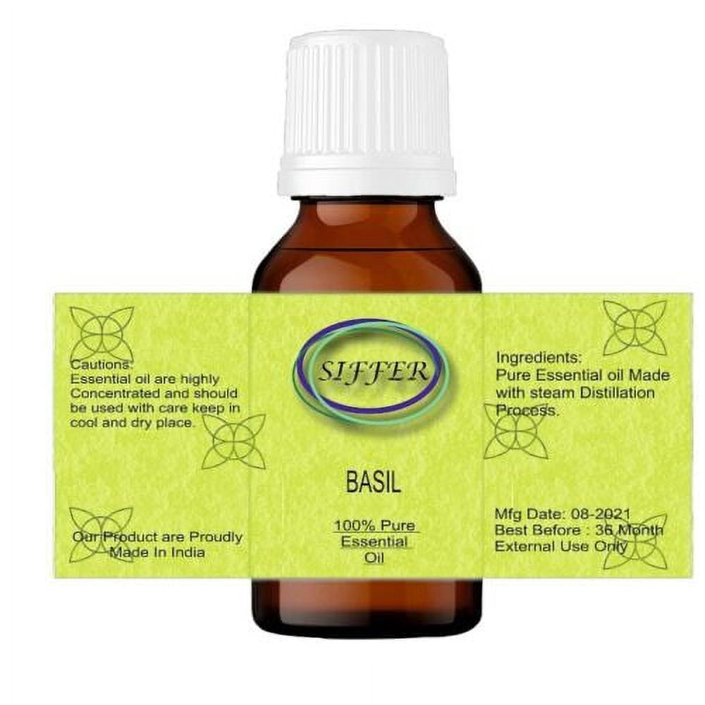 Siffer Basil Essential Oils Therapeutic grade- 100% Pure & Natural - 5 ...
