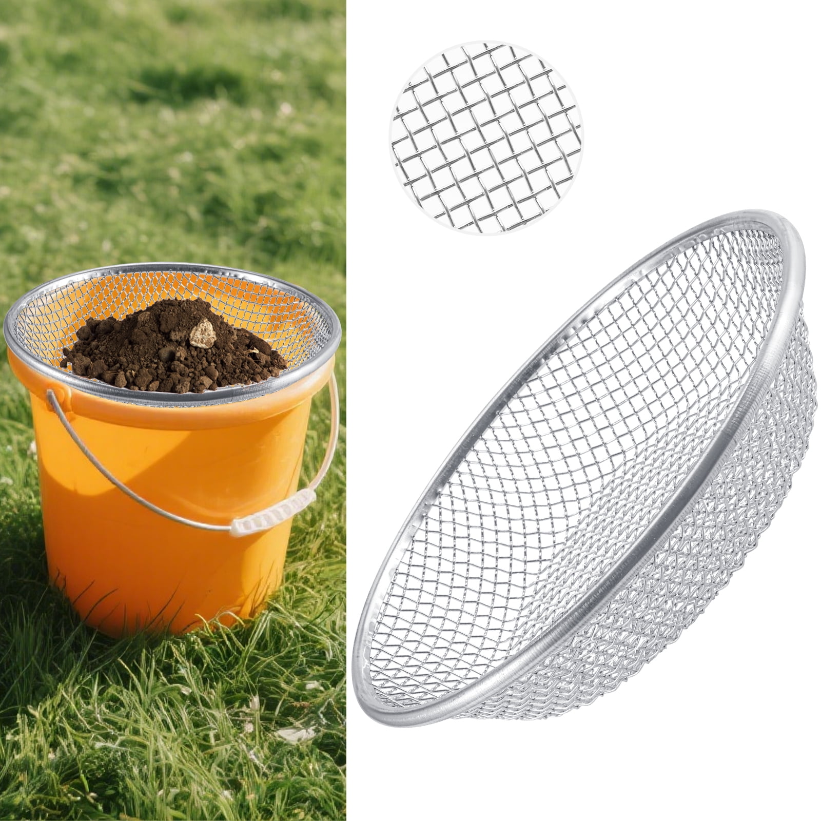 Sifter.Size 1/8" Mesh Soil Sifter Sieve - Heavy Duty Galvanized Screen ...