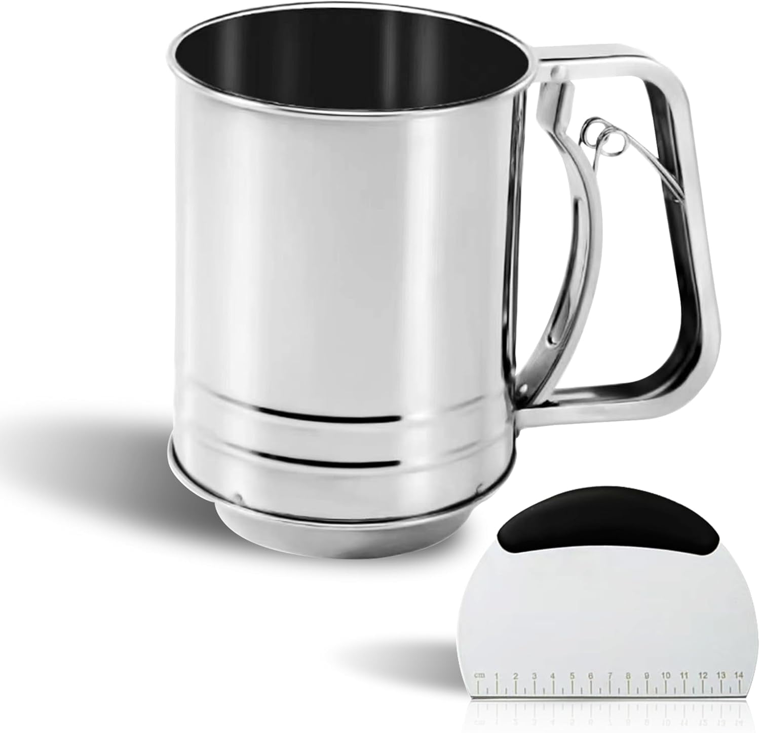 Sifter for Baking Flour Sifter, 3 Cup Stainless Steel, Great Double ...