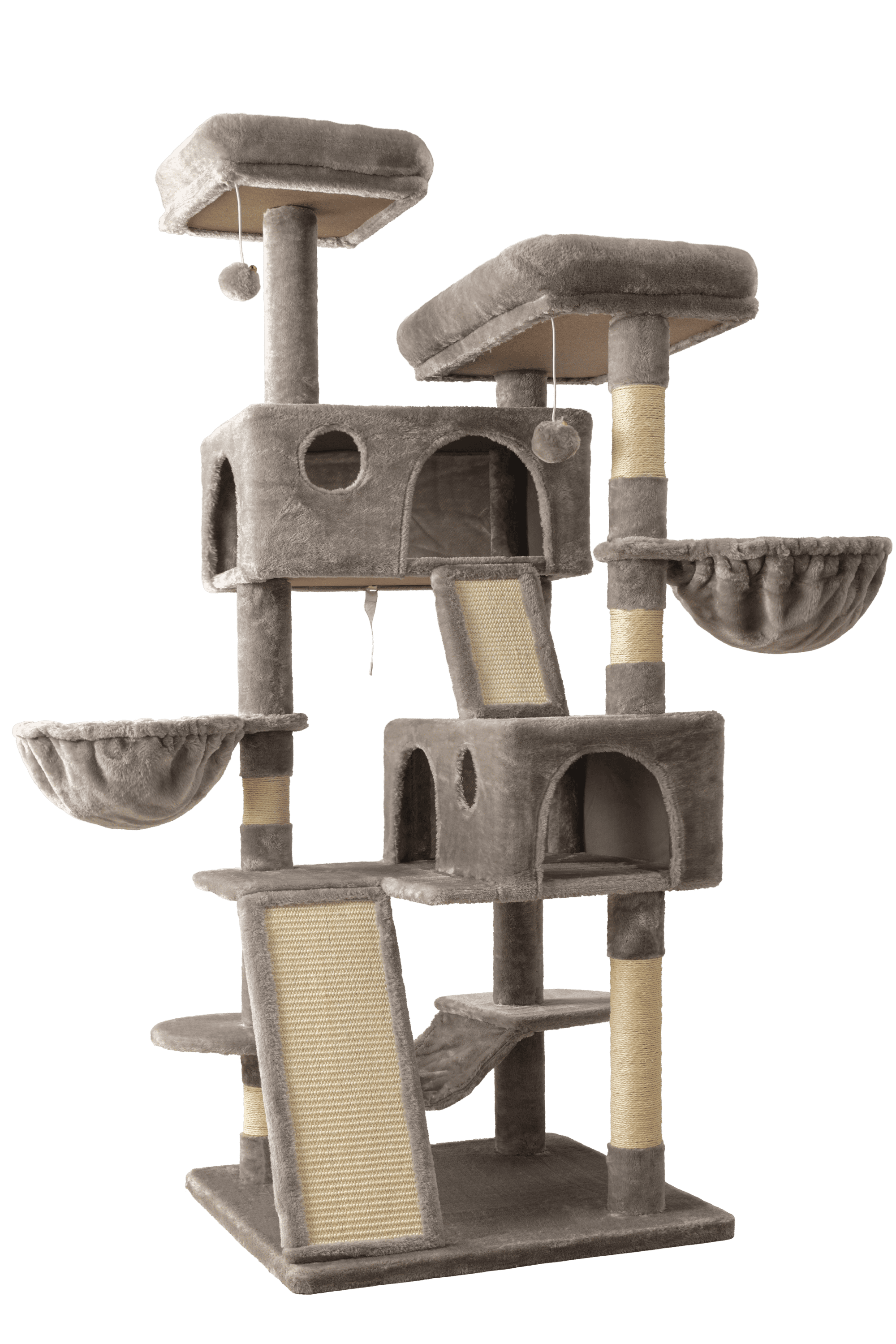 Sifurni 65.7" Large Cat Tree Tower Condo House for Cats with 2 ...