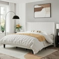 Sifurni Upholstered King Size Velvet Bed Frame with Storage, Vertical ...
