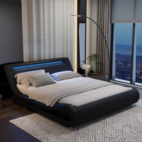 Led Bed Frame King Size Platform Bed Frame with LED Lights&USB Ports ...