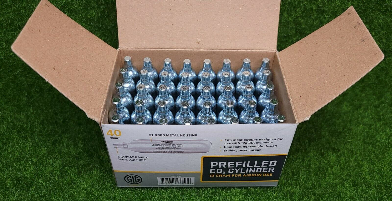 Sig Sauer 12gr CO2 Cartridges - Pre-filled Cylinders for Airgun Use (40 ...