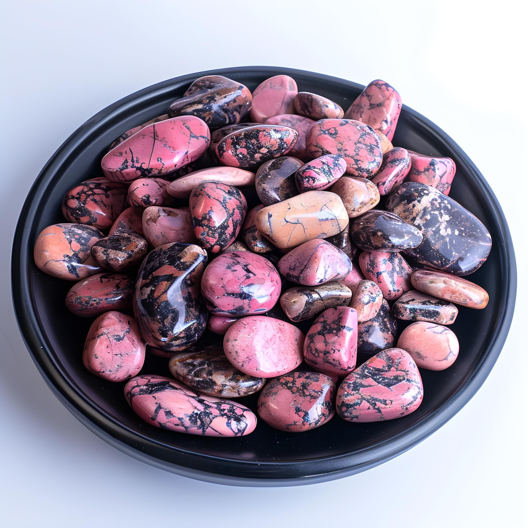 SigMntun Polished Rhodonite Crystals - 72 Pcs, 0.5" 10 oz Handpicked ...