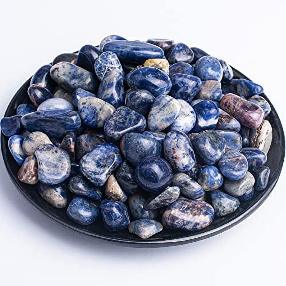 SigMntun Polished Sodalite Crystals, 10 oz - Handpicked Natural Tumbled ...