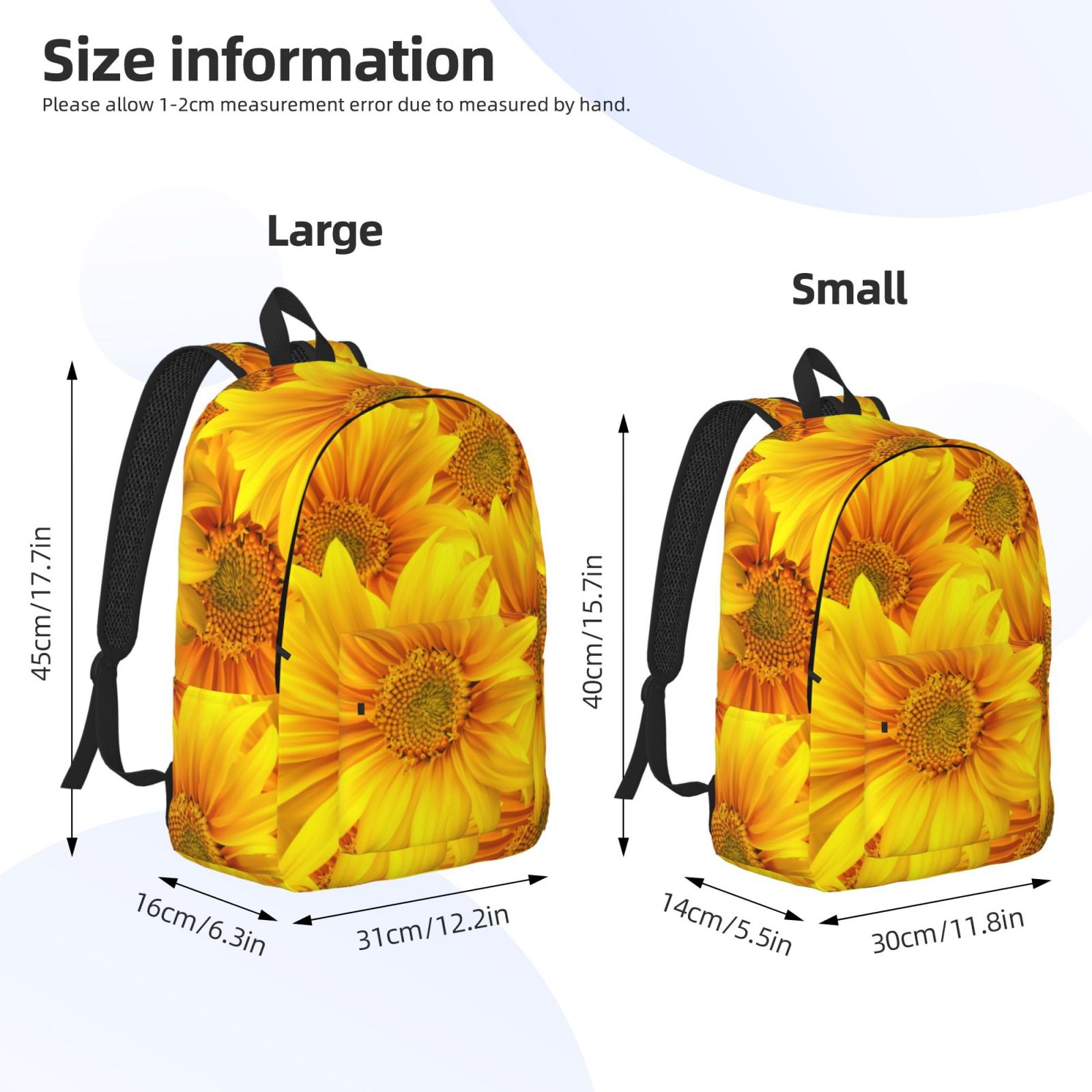 Sigee 3D Sunflowers for Canvas Large Capacity Laptop Backpack for Men ...
