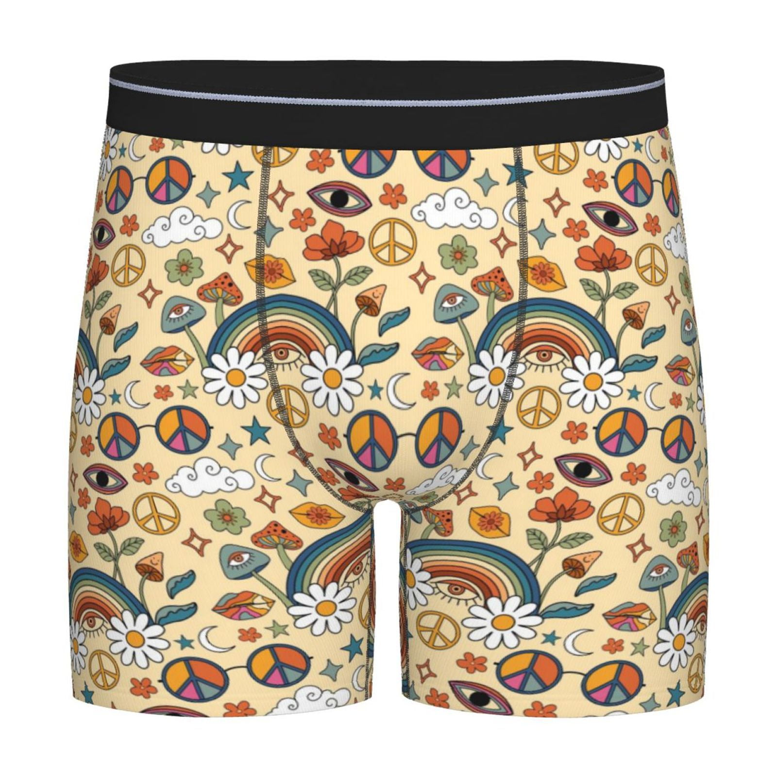 Sigee 70s Hippie Style for Men's Boxer Briefs,Moisture Wicking and ...
