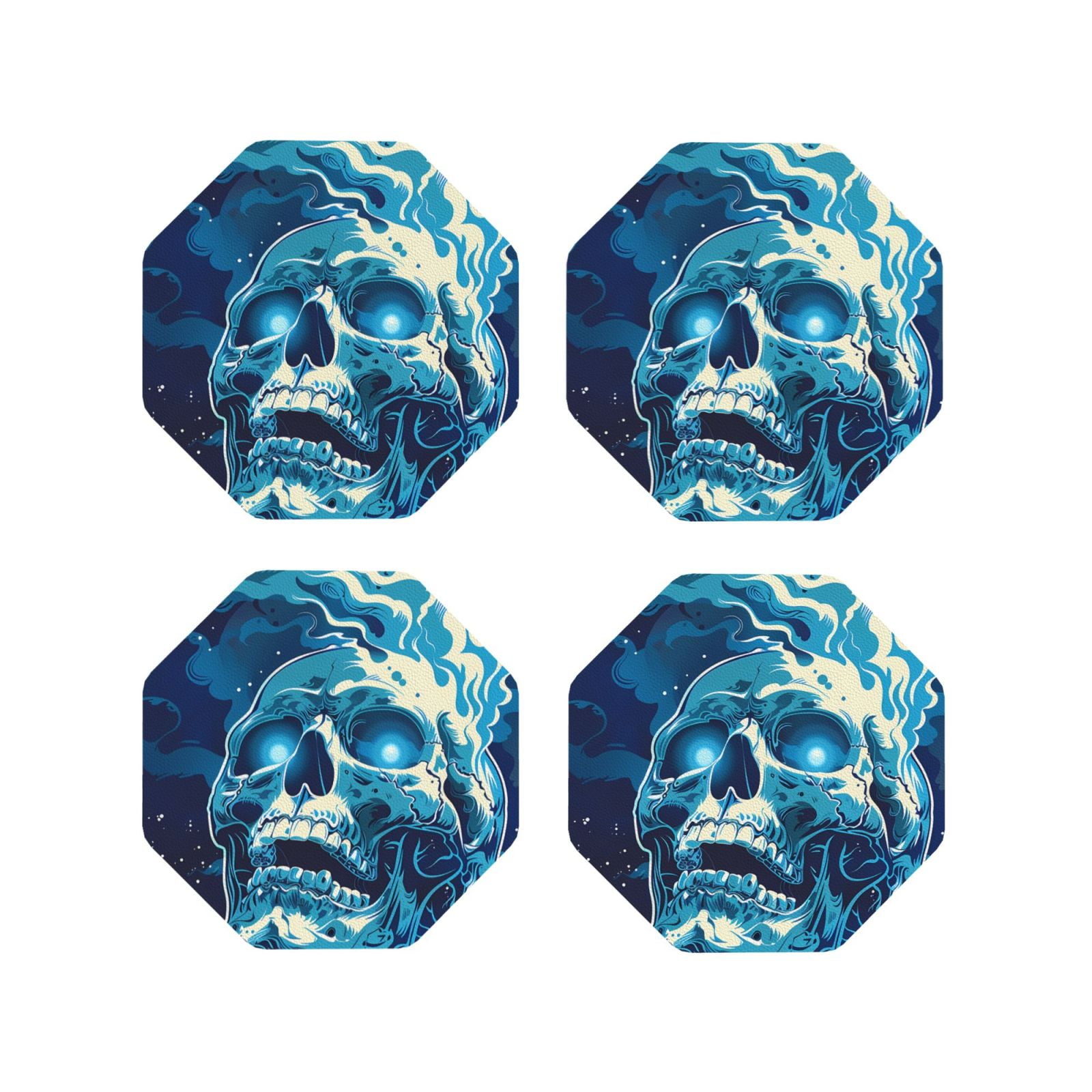 Sigee Abstract Blue Skull for Water-Resistant, Heat-Resistant, Non-Slip ...