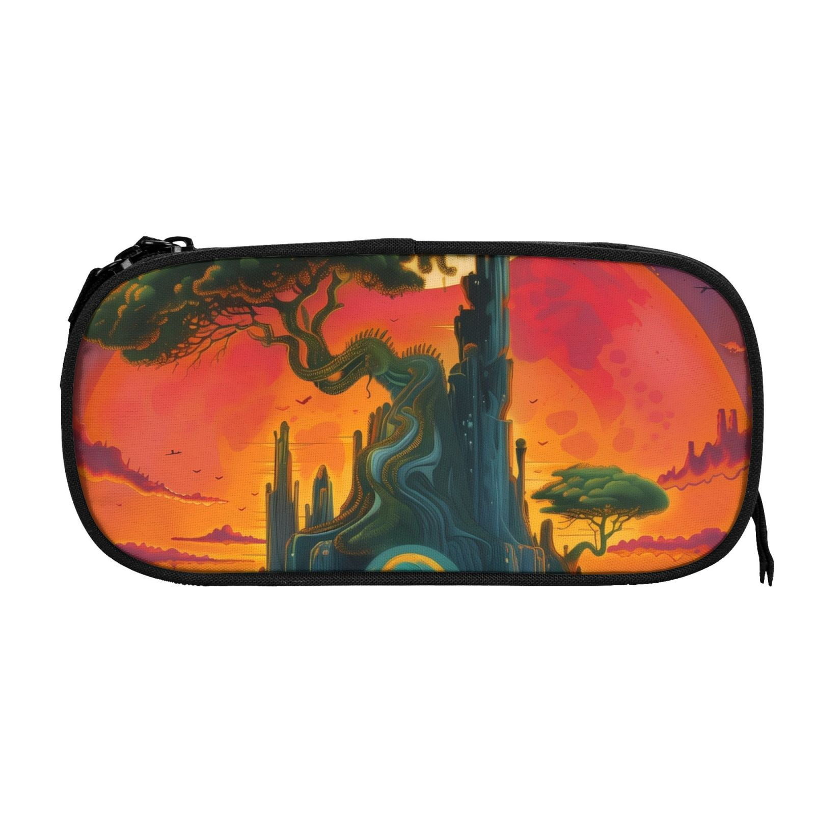 Sigee Abstract Tree Castle for Portable Pencil Pouch with Zipper for ...
