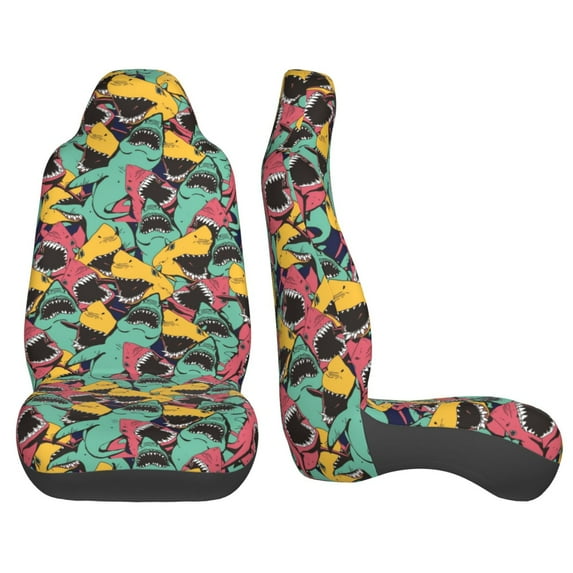 Sigee Angry Shark Pattern for Universal Car Seat Covers, Premium Car ...