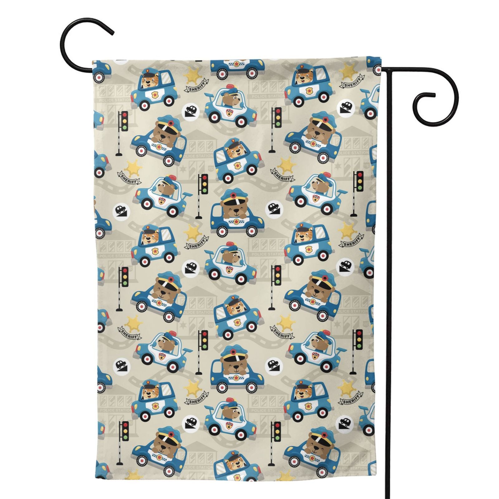 Sigee Animals Driving Police Car for Live Happy Decorative Small Garden ...