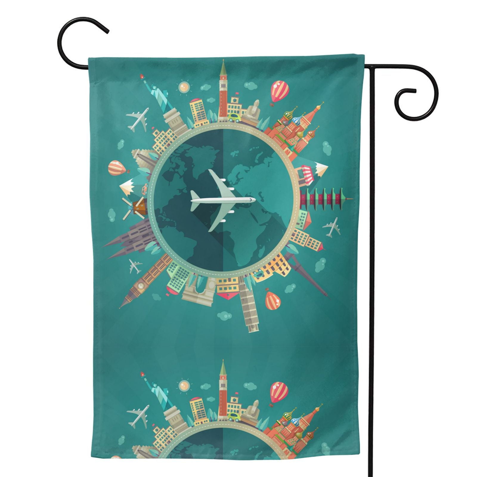 Sigee Around The Planet for Live Happy Decorative Small Garden Flag ...