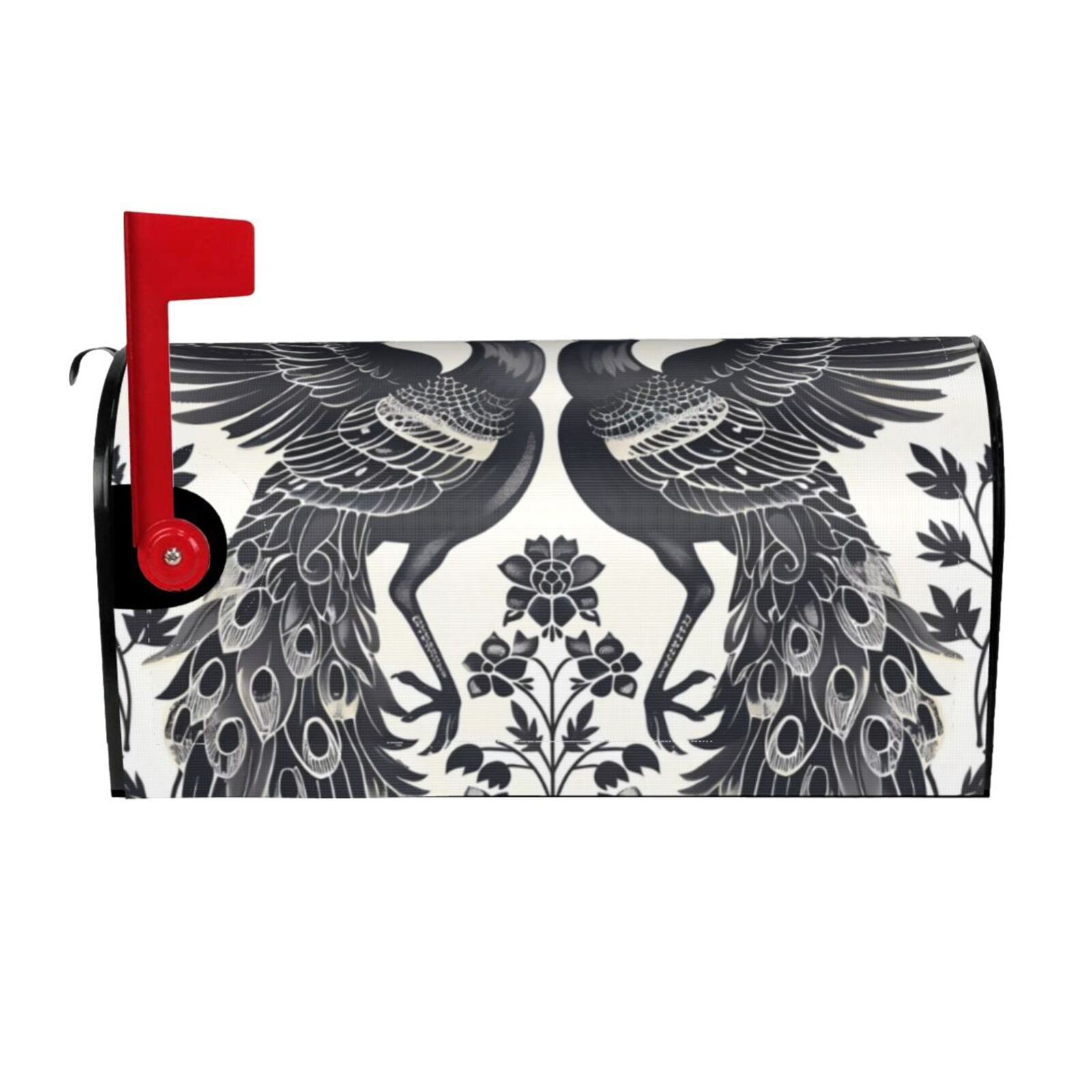 Sigee Artistic Black White Peacocks for Mailbox Cover Magnetic ...