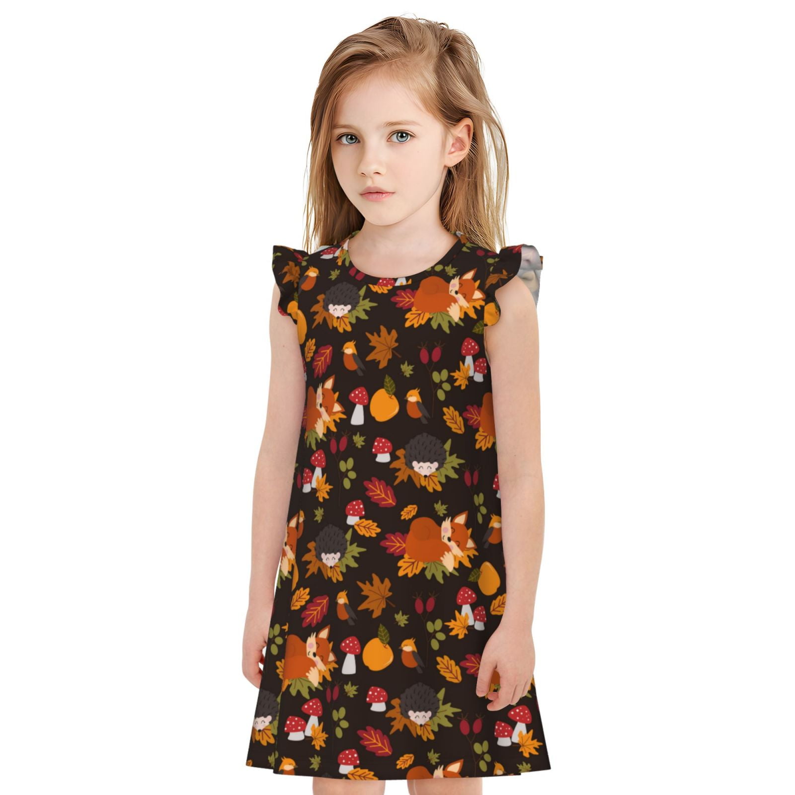 Sigee Autumn Hedgehog and Fox Cute for Girls Sleepwear, Night Sleep ...