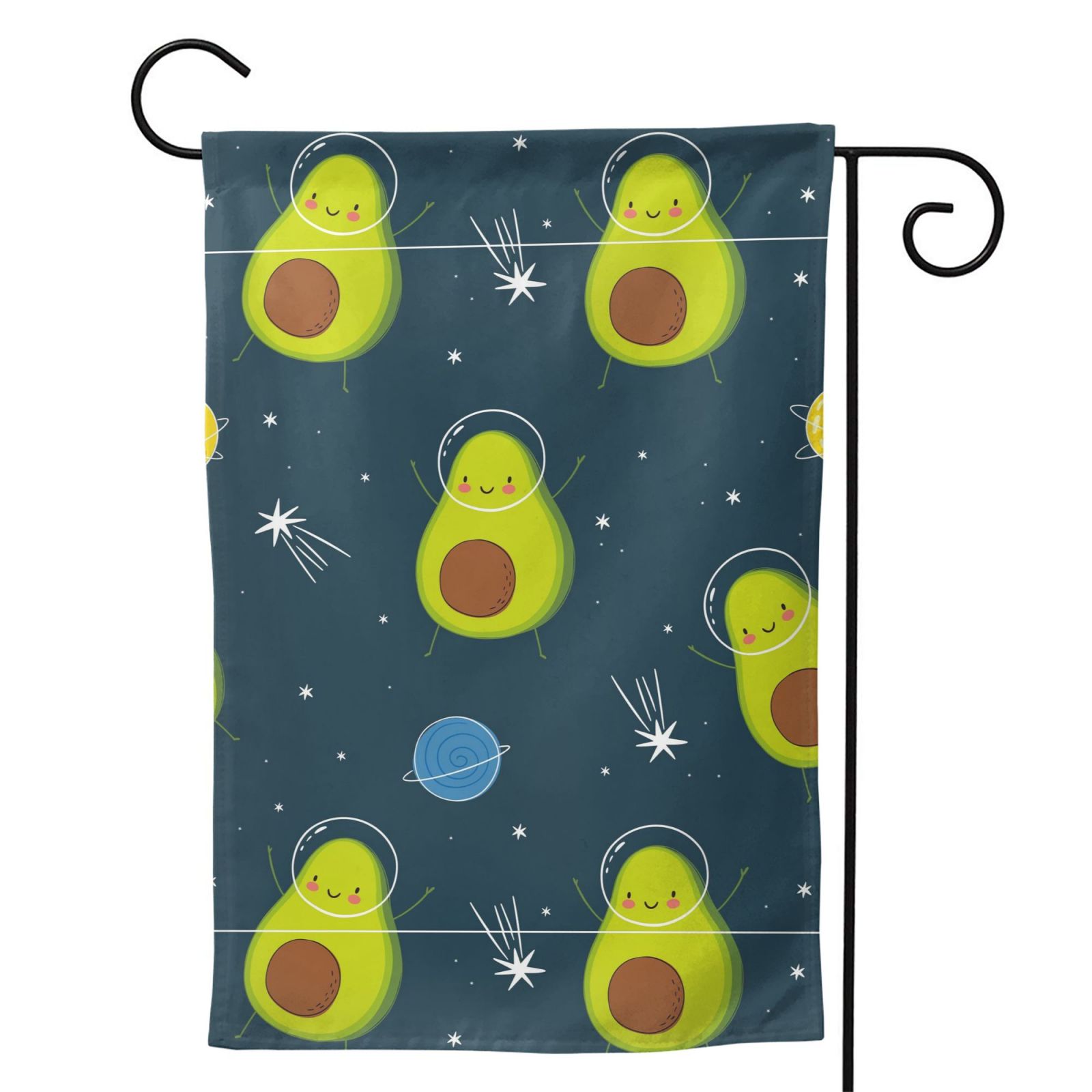 Sigee Avocado in Space for Live Happy Decorative Small Garden Flag ...