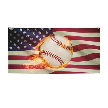 4 Pcs Baseball Flag Designed Banner Background Wall Decoration Theme ...