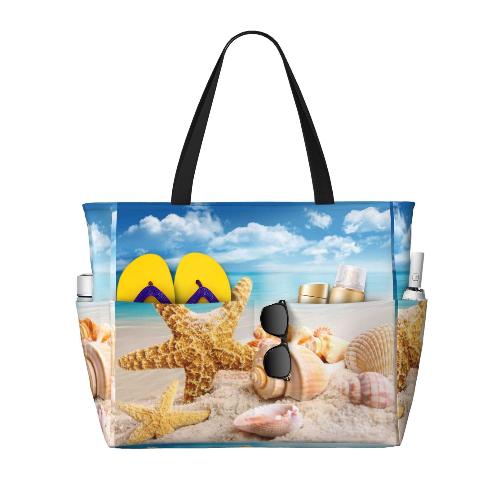 Sigee Beach Starfish Shell Print Extra Large Waterproof Beach Travel ...