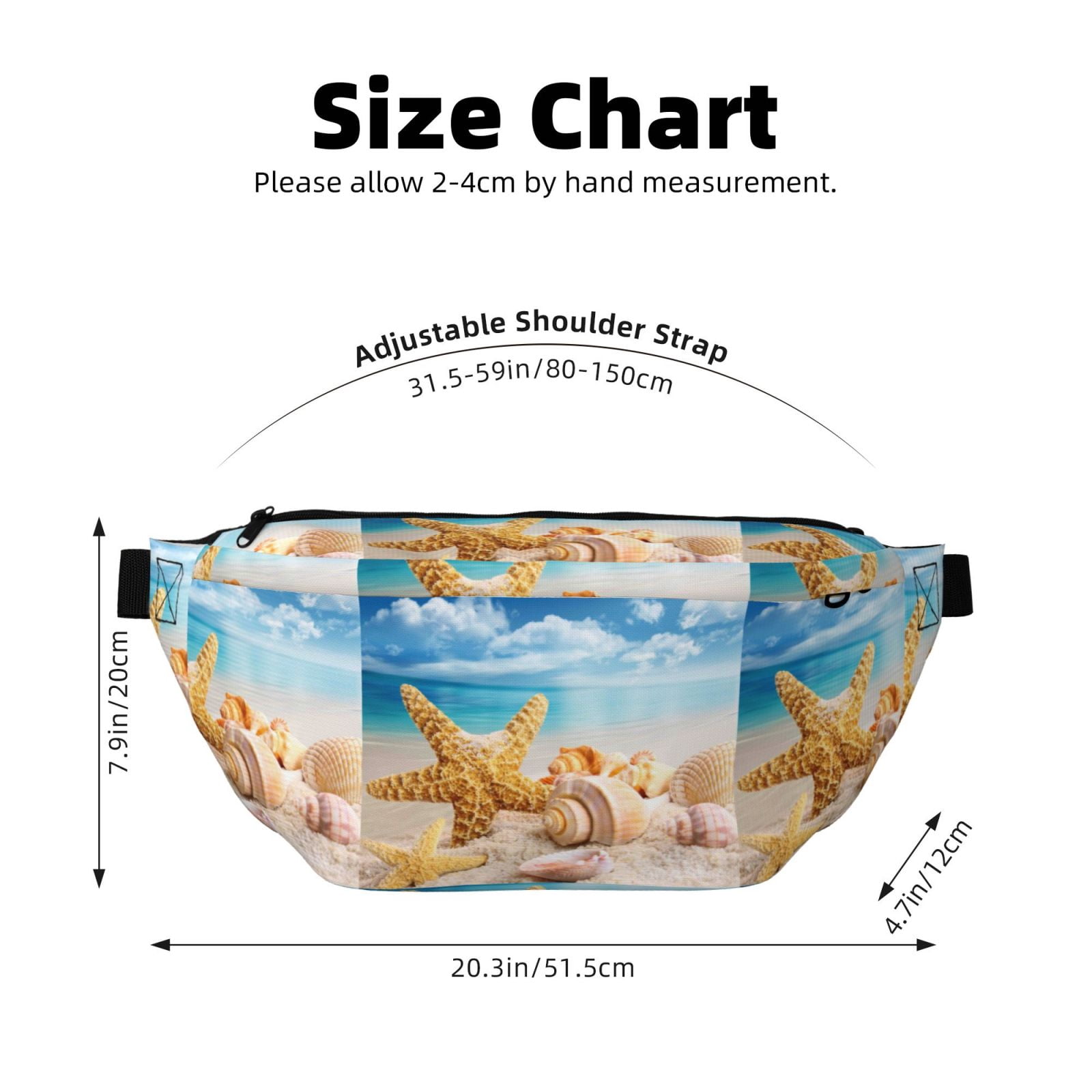 Sigee Beach Starfish Shell for Multi-functional Belt Bag for Men and ...