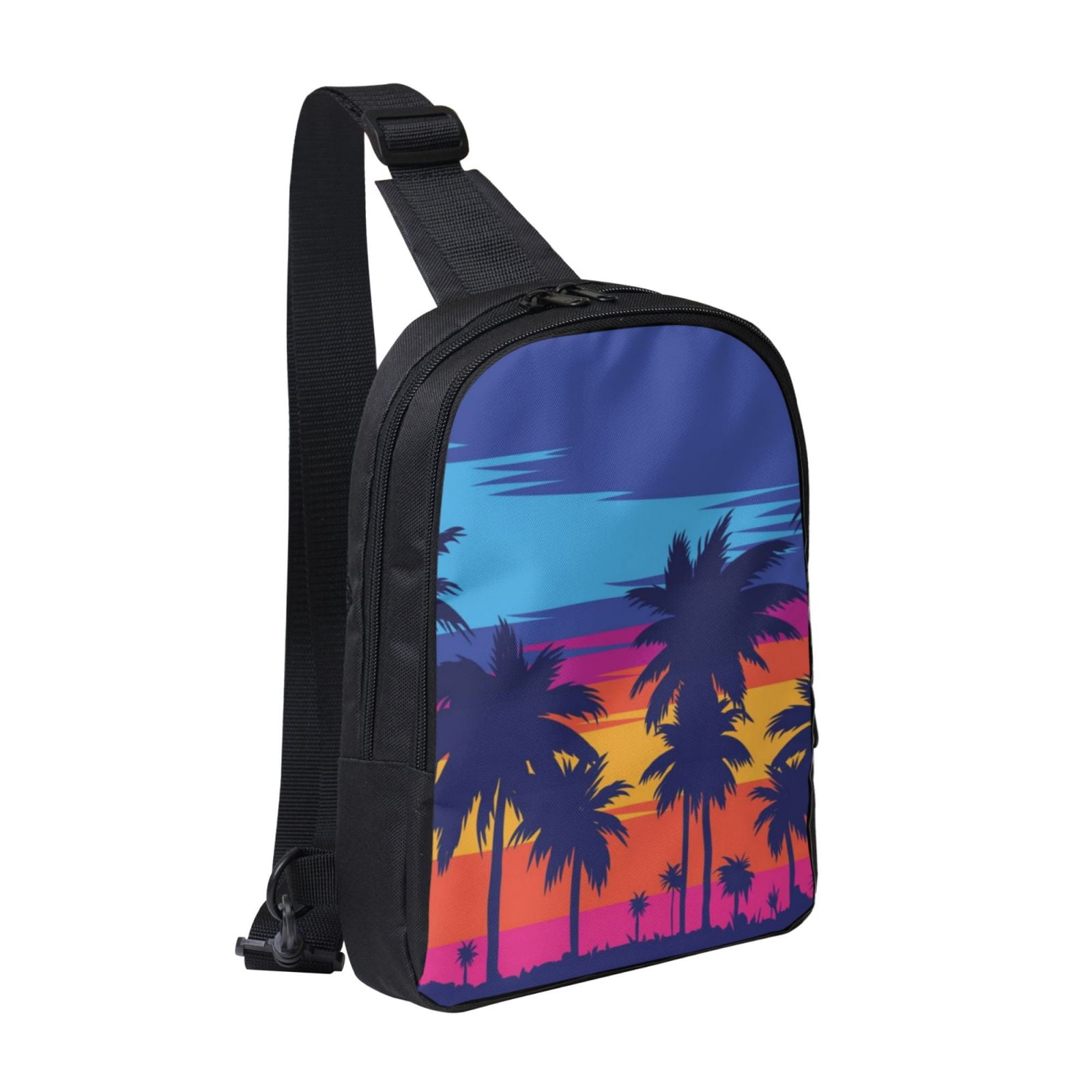 Sigee Beach with Palm Trees for Dual Pocket Sling Backpack Hiking ...