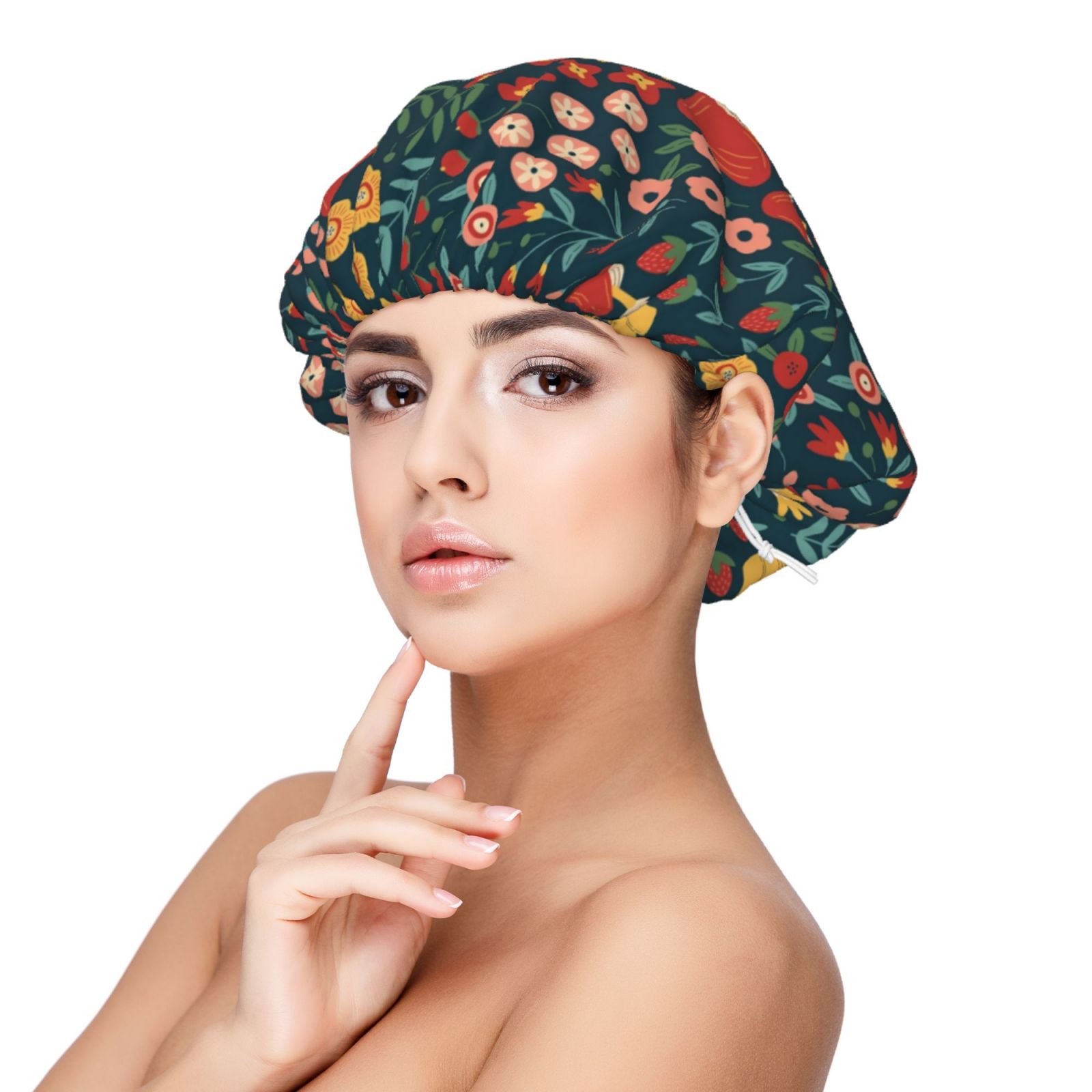 Sigee Berries and Flowers for Hair Wrap Adjustable Sleep Cap for Hair ...