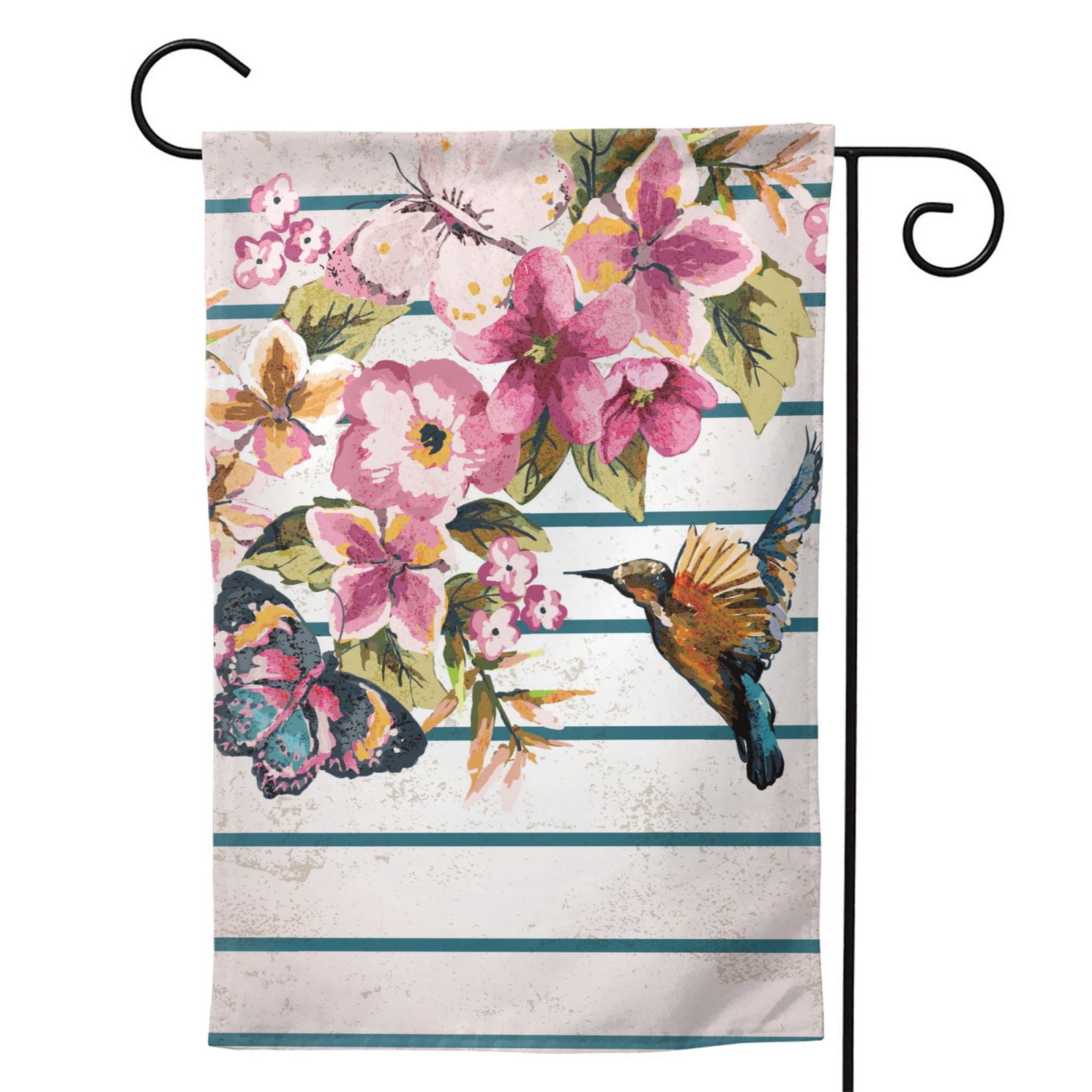 Sigee Bird and Floral for Live Happy Decorative Small Garden Flag ...