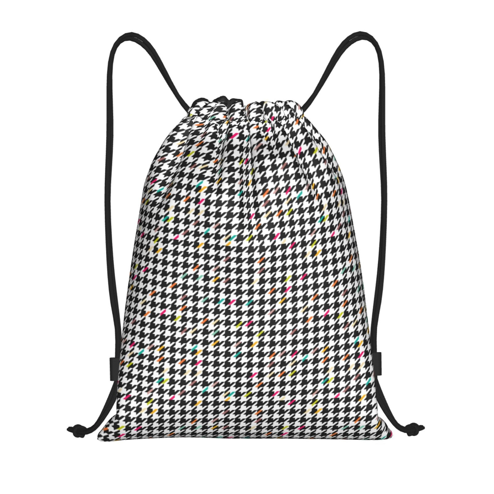 Sigee Black And White Houndstooth for Drawstring Bag String Backpack ...