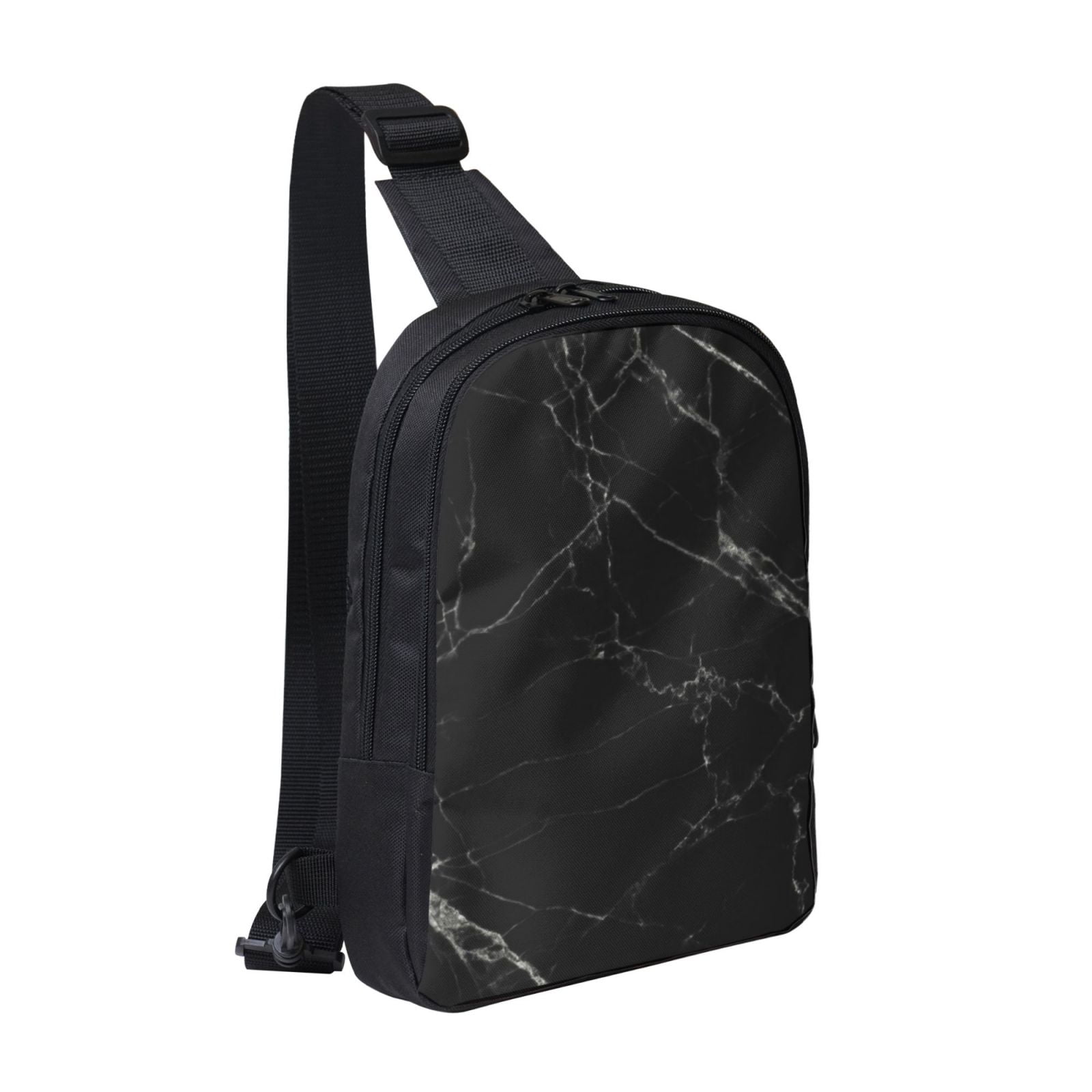 Sigee Black Marble Texture Abstract for Dual Pocket Sling Backpack ...